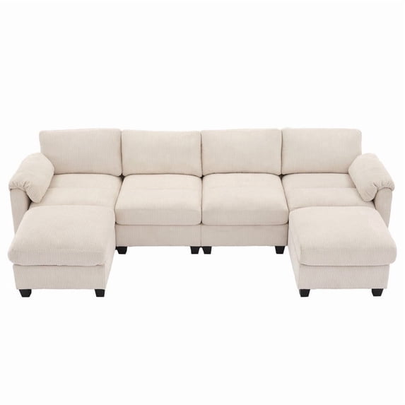 RIAFUN Oversized Modular Sectional Sofa, U Shaped Corduroy Sofa Couch ...
