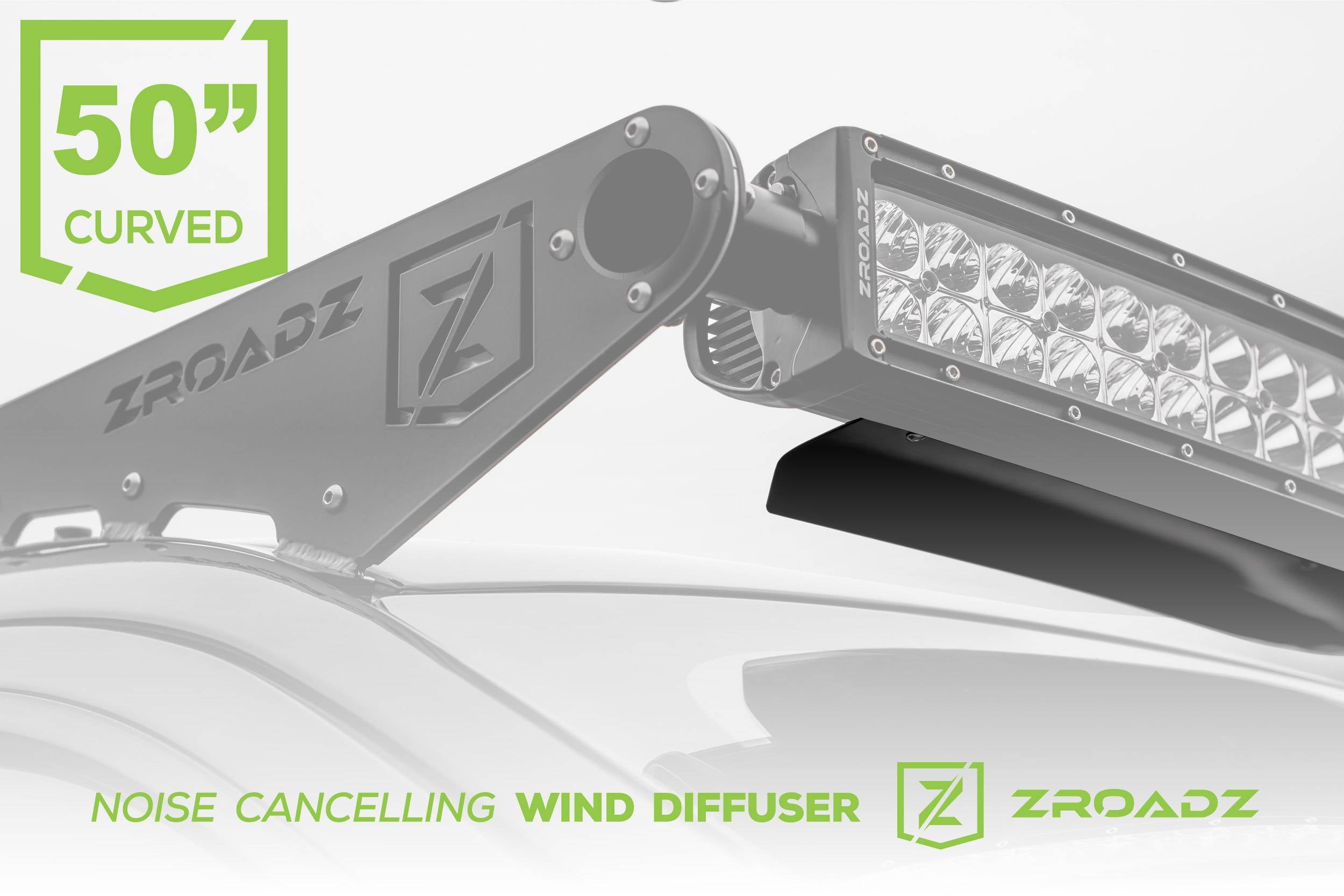 ZROADZ 50" Noise Cancelling Wind Diffuser Curved LED Light Bar Z330050C ...
