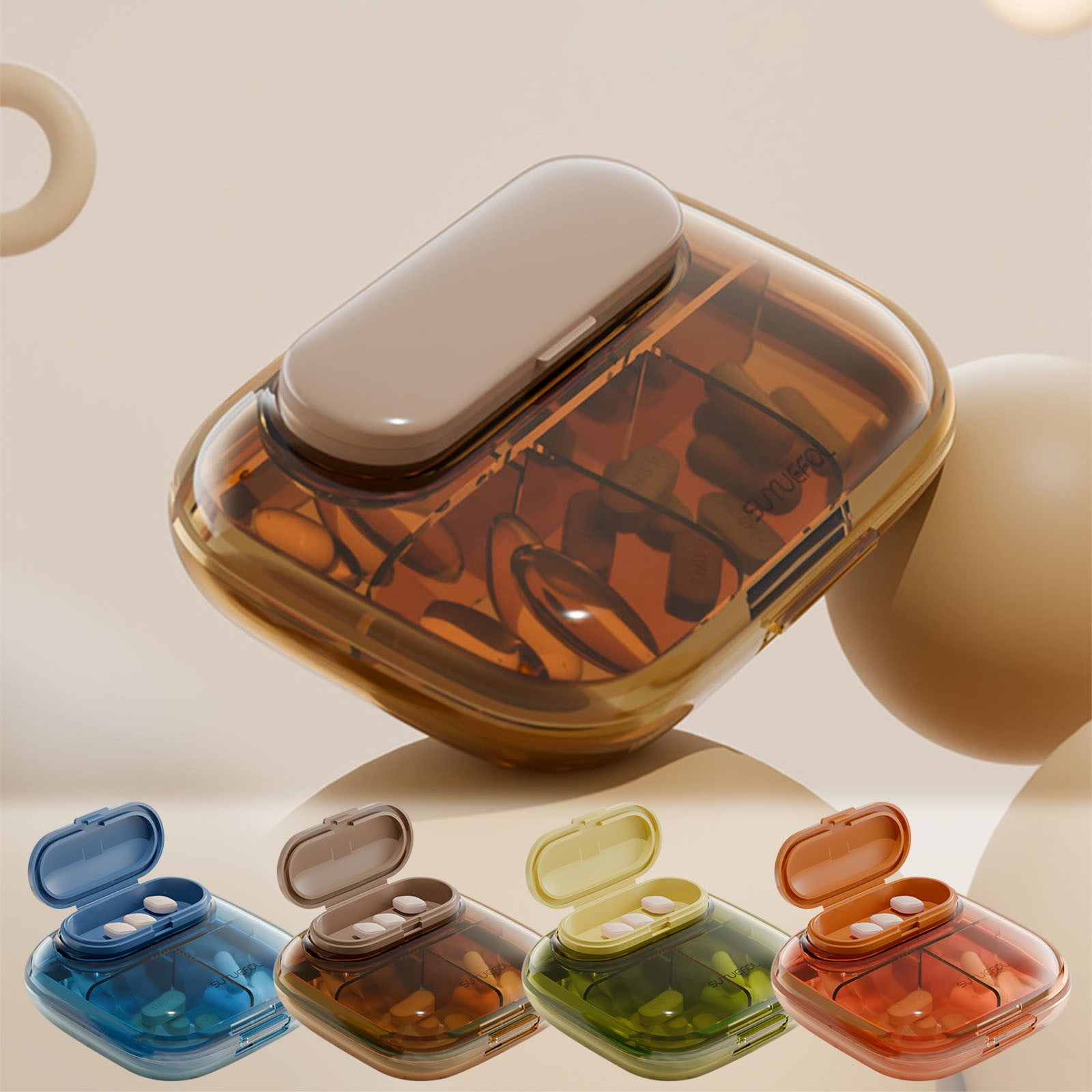 ZROBM Pill Organizer 4 Times a Day, Pill Box, Medicine Pill Organizer ...