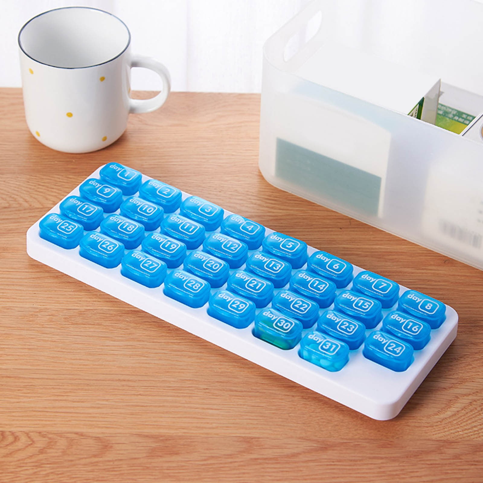 ZROBM Pill Organizer Monthly, Pill Boxes 7 Day 4 Compartments, Pill ...