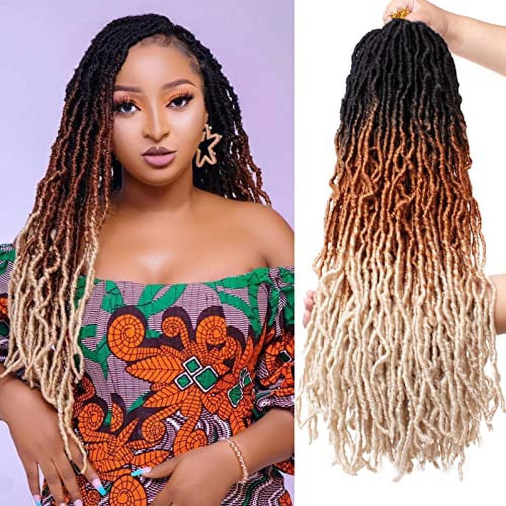 ZRQ 24 Inch Soft Locs Hair 7 Packs 3 Tone Pre-looped Synthetic Faux ...