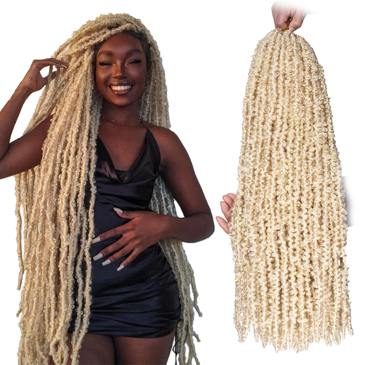 ZRQ Butterfly Locs Crochet Hair 30 Inch 6Packs Blonde Distressed Faux ...