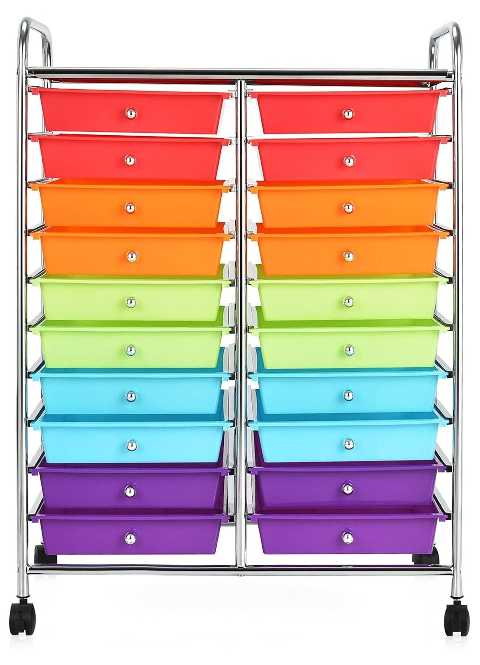 ZRQarq 20 Drawers Storage Cart w/Rolling Wheels, Multipurpose Mobile ...