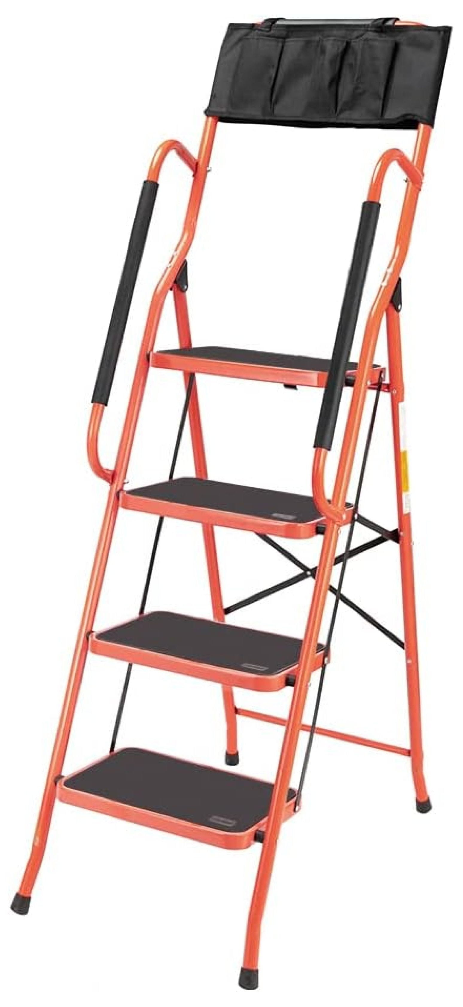 ZRQarq 4 Step Ladder Safety Tool Ladder Folding Anti-Slip Step Stool ...