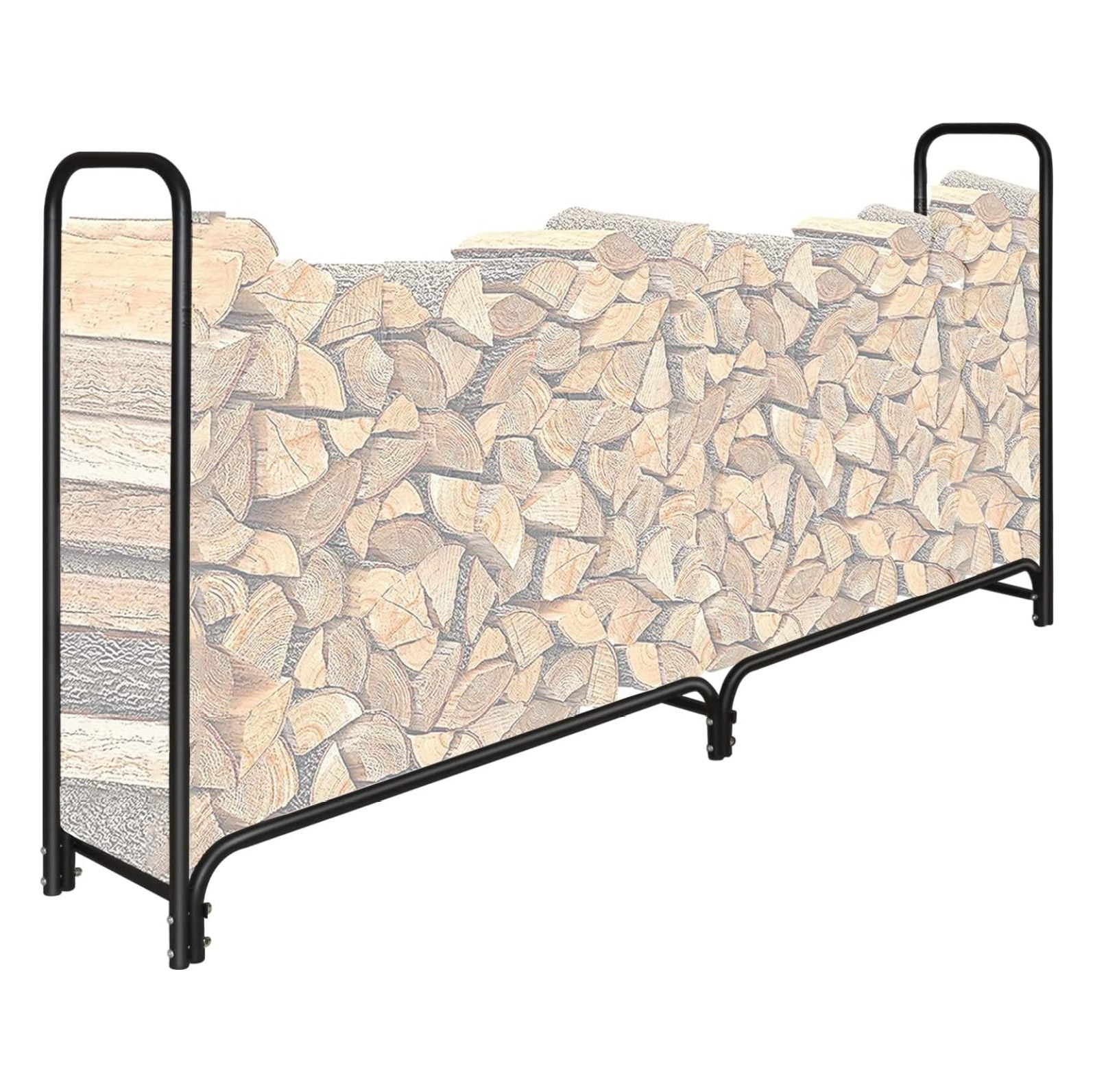 ZRQarq 8ft Outdoor Firewood Rack, Steel Tubular Wood Racks, Easy ...