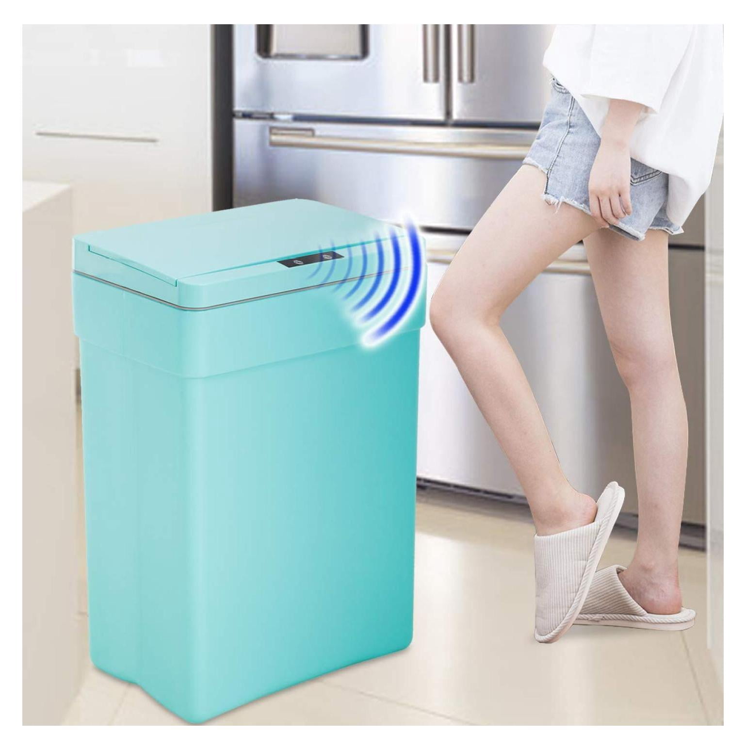 ZRQarq Automatic Trash Can 13 Gallon Kitchen Trash Can for Bathroom ...