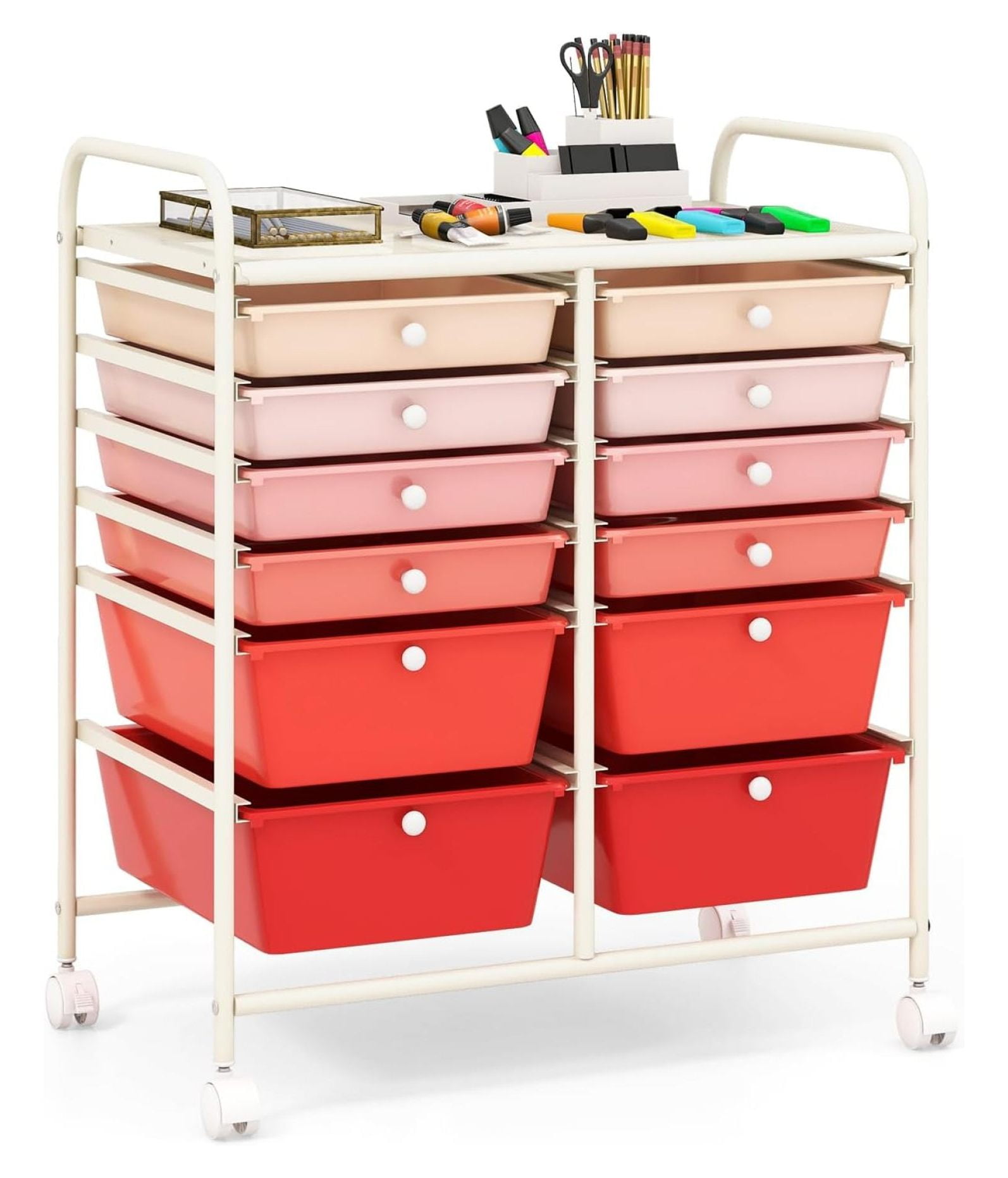 ZRQarq Craft Organizers and Storage Cart - Rolling Cart with 12 Drawers ...