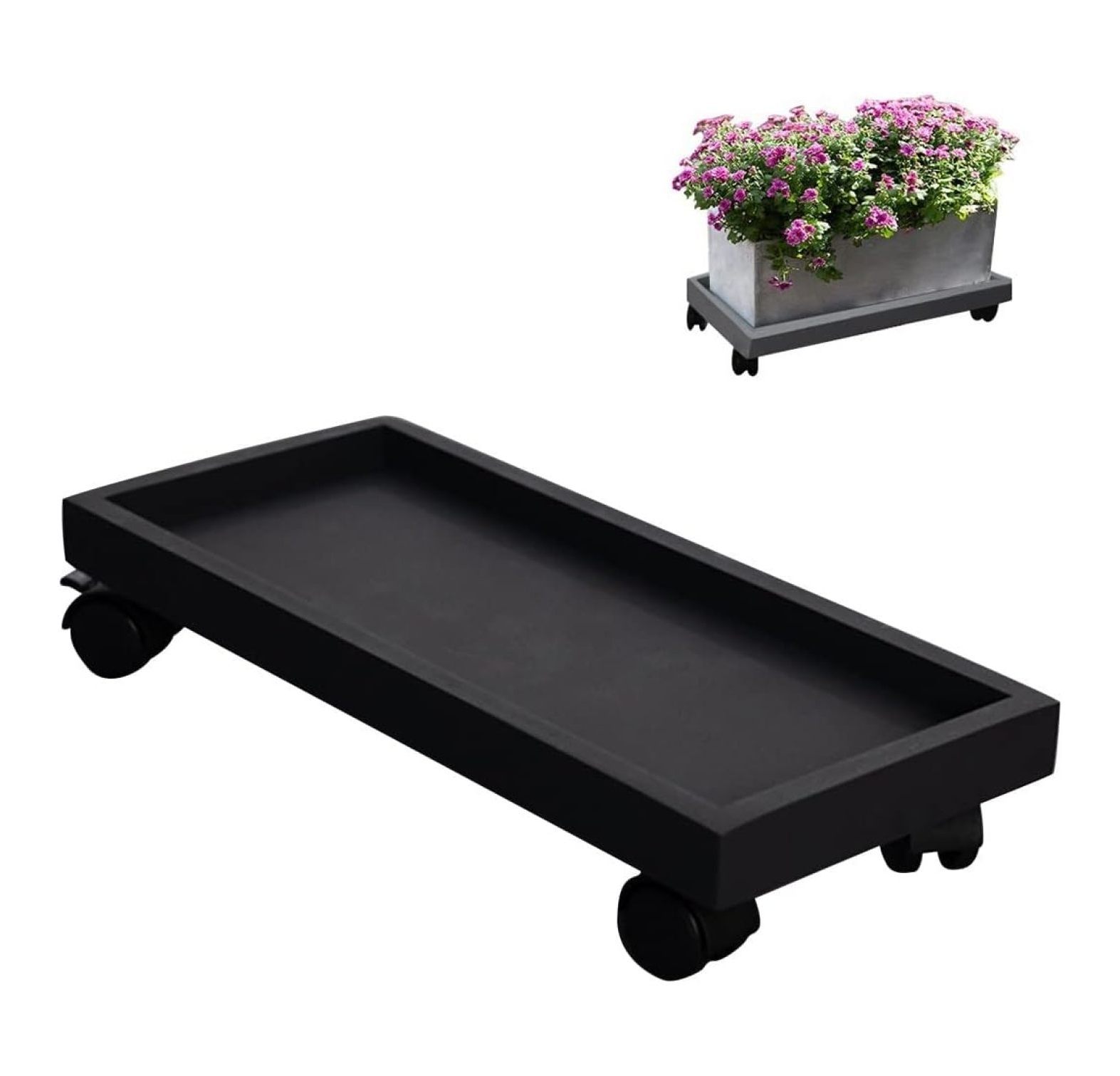 ZRQarq Planter Potted Trolley Plant Caddies with Lockable Wheels,Flower ...