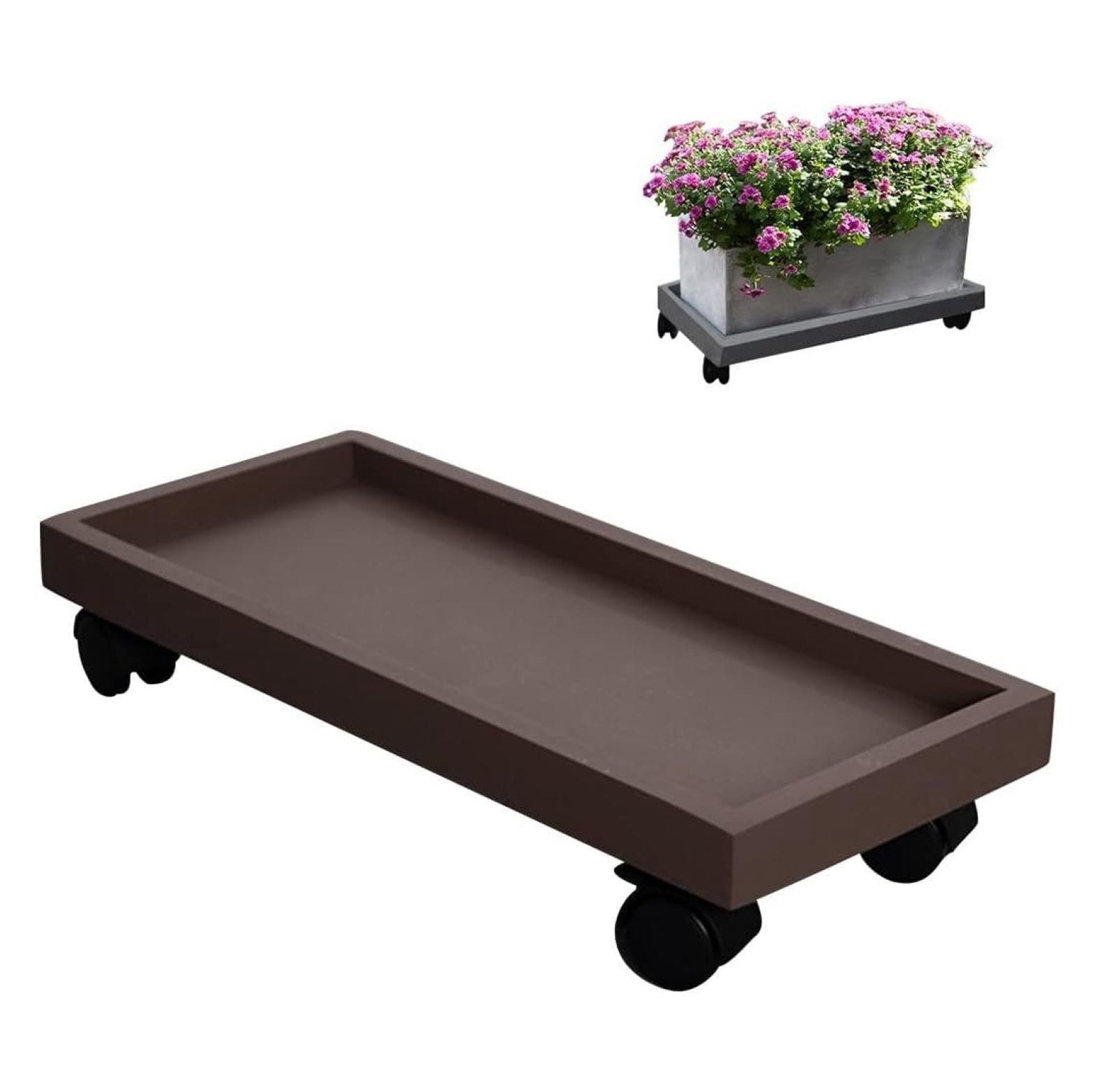 ZRQarq Planter Potted Trolley Plant Caddies with Lockable Wheels,Flower ...