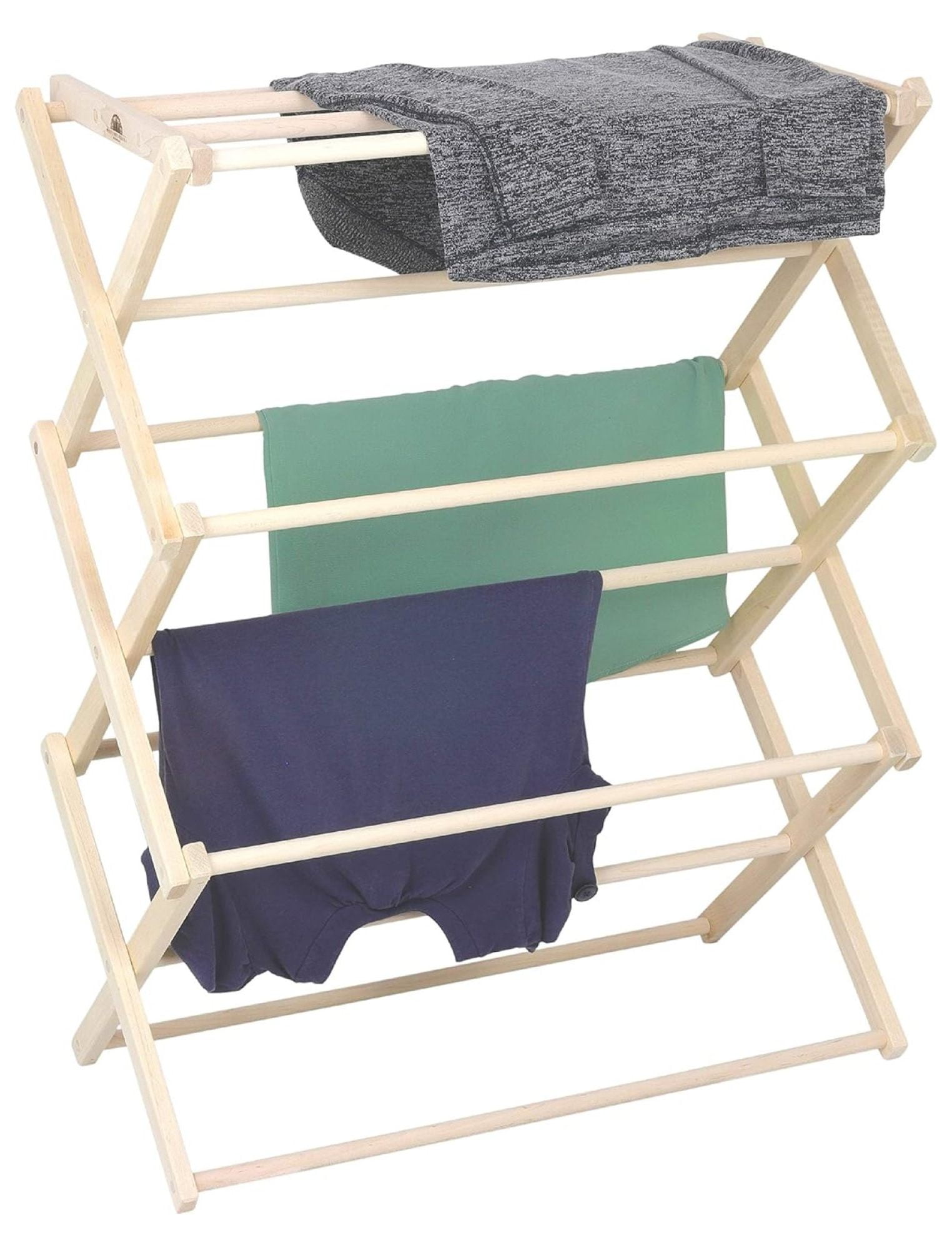 ZRQarq Premium American Maple Clothes Drying Rack - Handcrafted in Pennsylvania - Solid Wood ...