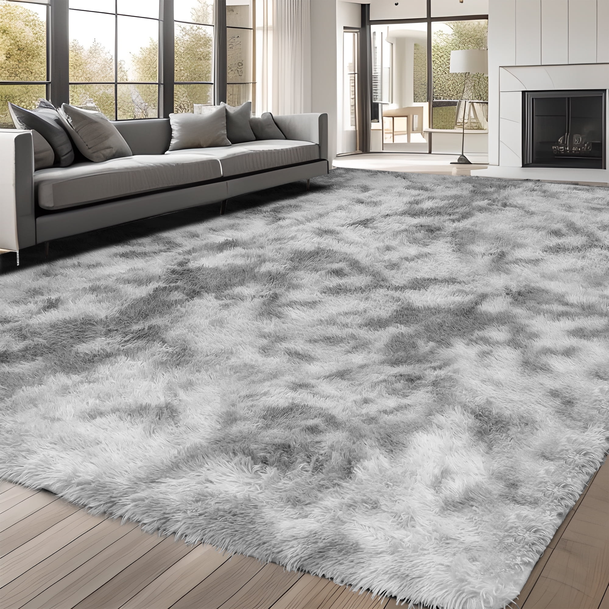 ZRSDIXKI 9ft x 12ft Area Rug, Soft Fluffy Area Rugs for Living Room ...