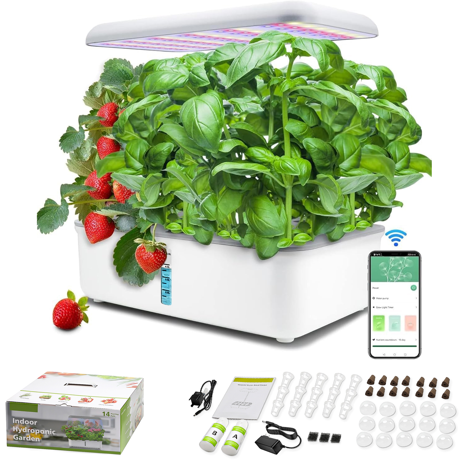 ZRSDIXKI Smart 14Pods Hydroponic Growing System, WiFi Control, LED Grow ...