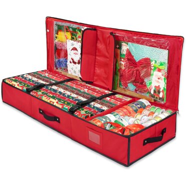 Hearth & Harbor Holiday Christmas Wrapping Paper Storage Bag Fits 14-20 ...