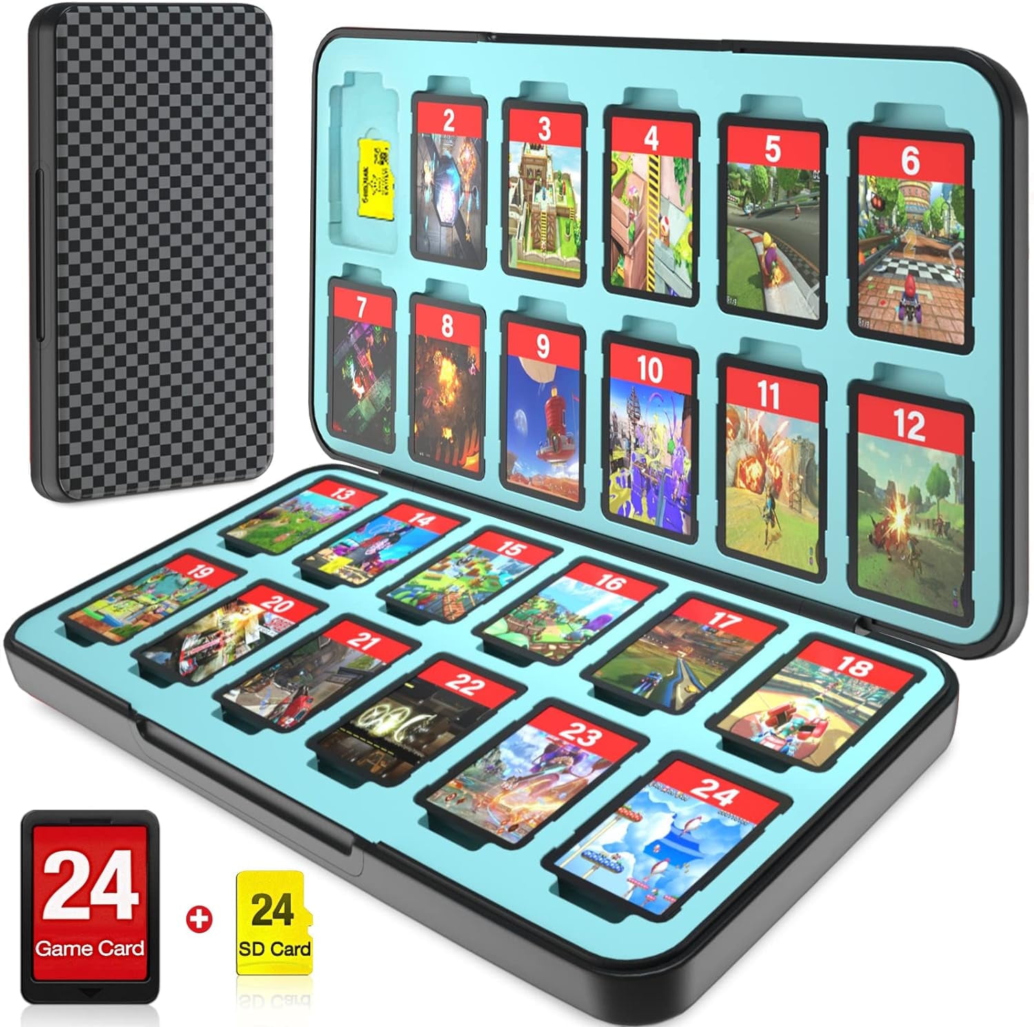 ZRZLMVP Switch Game Case with 24 Game Holder Compatible for switch 2(2025)&Switch OLED Game Card ...