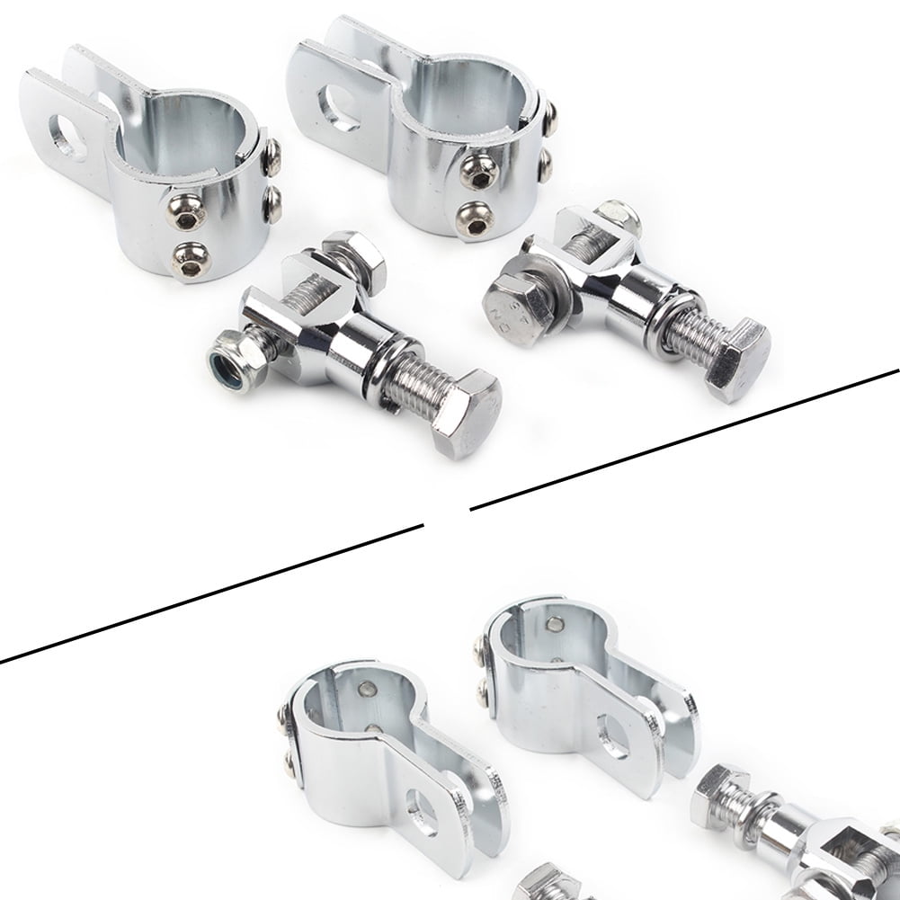 ZS 1.25" Chrome Motorcycle Engine Crash Bar Highway Foot Peg Mount ...