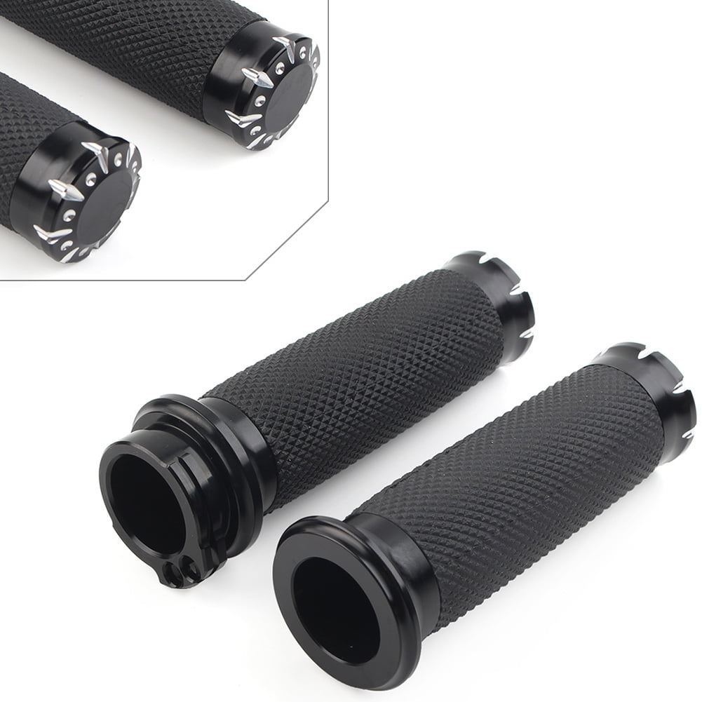 ZS 1" Black Motorbike Handlebar Hand Grips Fit For Harley Touring ...
