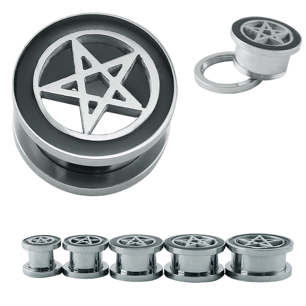 Customer reviews for ZS 1 Pair Pentagram Star Ear Plug Tunnels ...