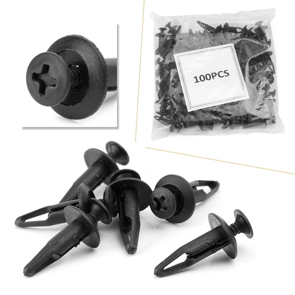 ZS 100PCs Body Push Pin Rivet Retainer Fastener Bumper Clips for Ford ...