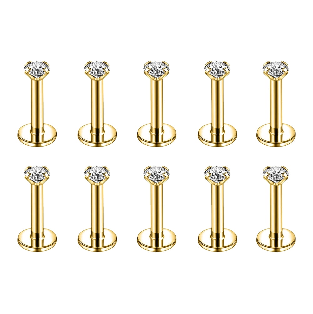 ZS 10Pcs/Set Lip Labret Rings Piercing Zircon Monroe Medusa Piercing ...