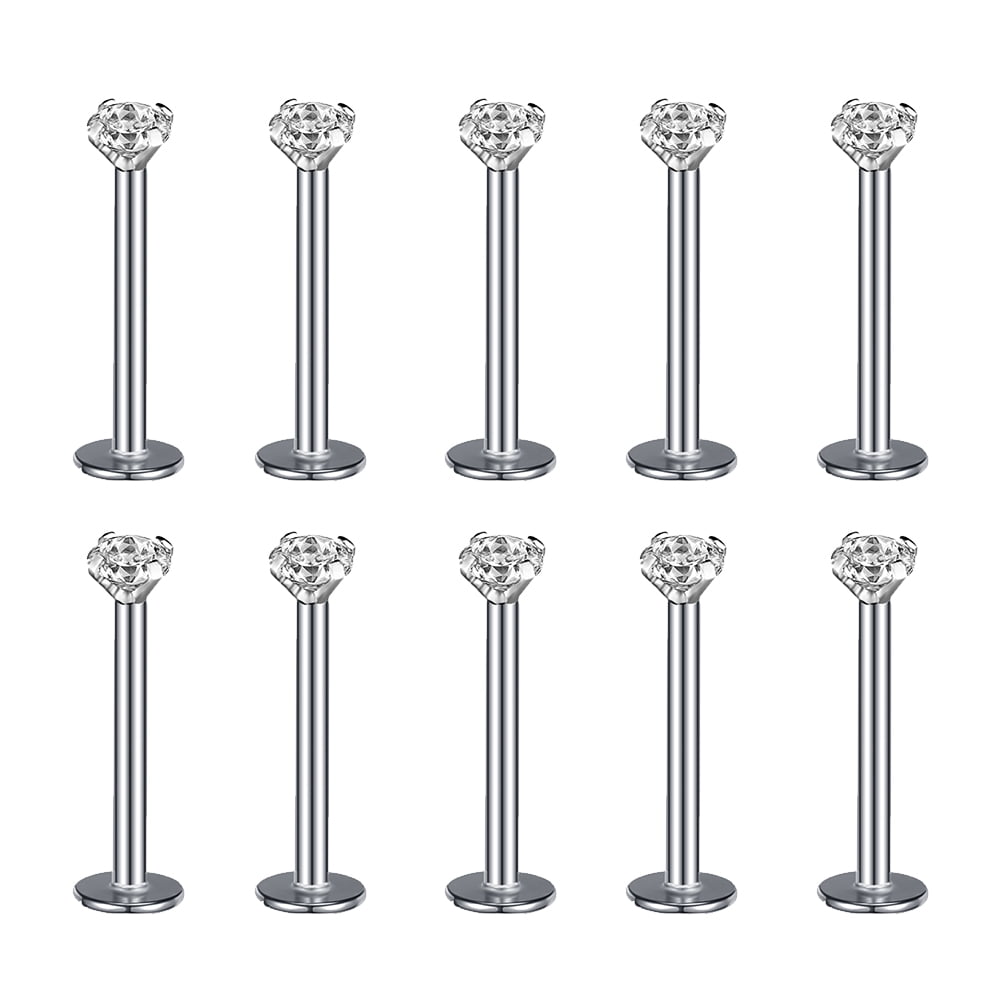 ZS 10Pcs/Set Lip Labret Rings Piercing Zircon Monroe Medusa Piercing ...