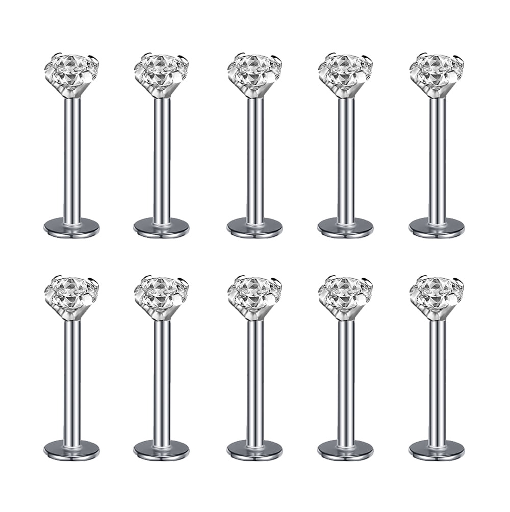 ZS 10Pcs/Set Lip Labret Rings Piercing Zircon Monroe Medusa Piercing ...