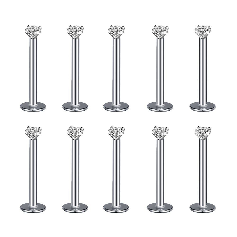 ZS 10Pcs/Set Lip Labret Rings Piercing Zircon Monroe Medusa Piercing ...