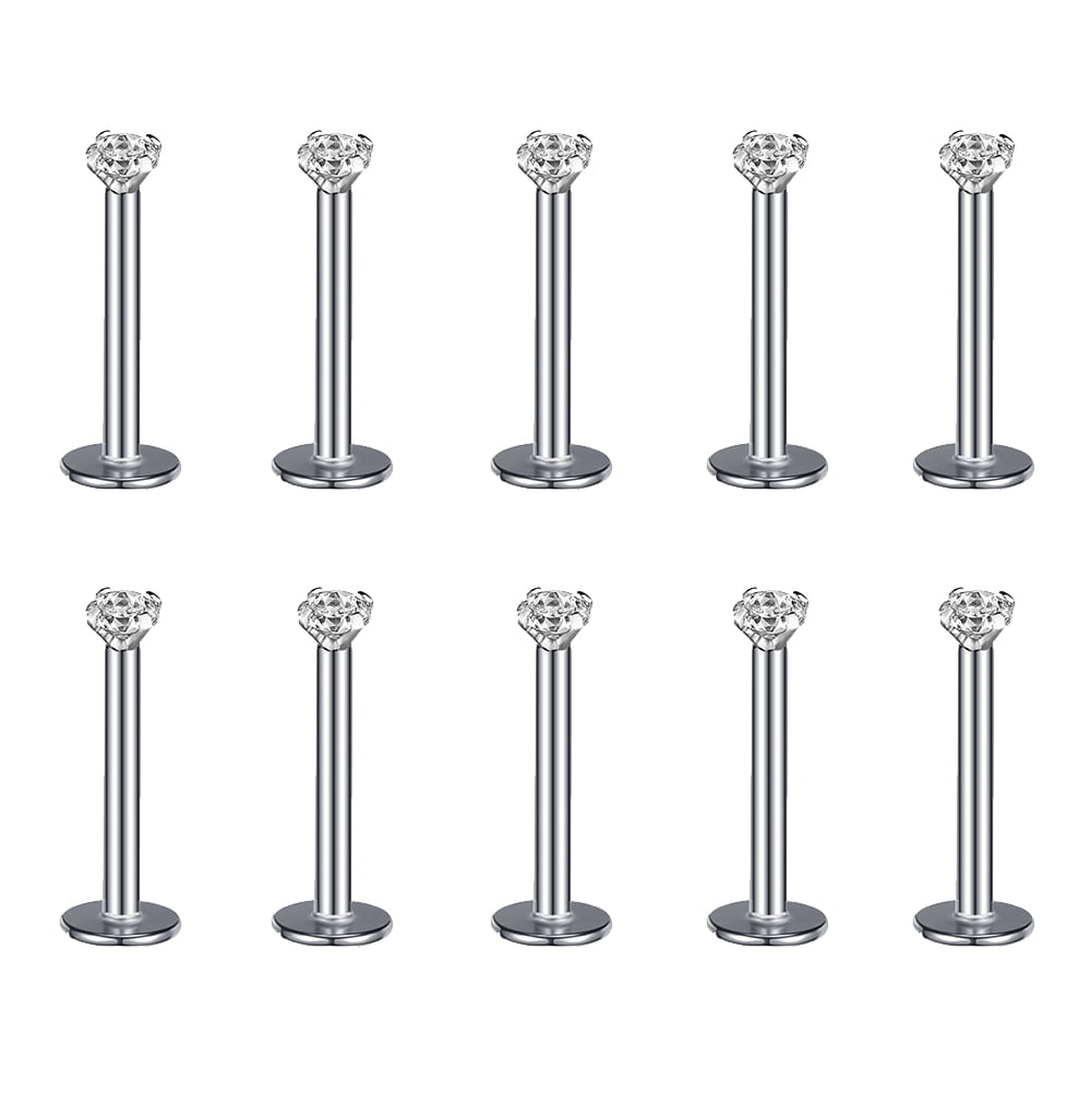 ZS 10Pcs/Set Lip Labret Rings Piercing Zircon Monroe Medusa Piercing ...