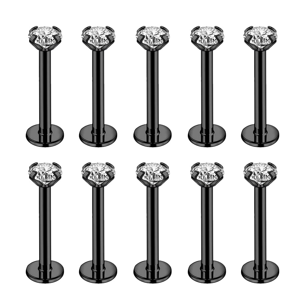 ZS 10Pcs/Set Lip Labret Rings Piercing Zircon Monroe Medusa Piercing ...