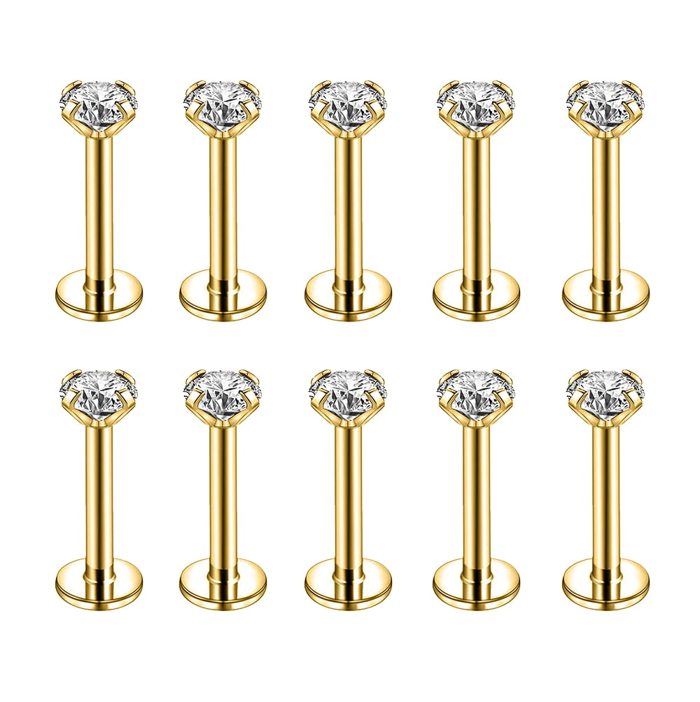 ZS 10Pcs/Set Lip Labret Rings Piercing Zircon Monroe Medusa Piercing ...