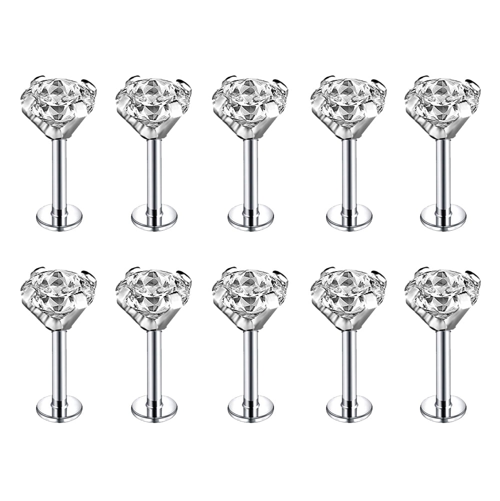 ZS 10Pcs/Set Lip Labret Rings Piercing Zircon Monroe Medusa Piercing ...