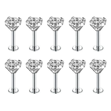 12Pcs/set 16G Push in Labret Lip Studs Rings Threadless Monroe Medusa ...