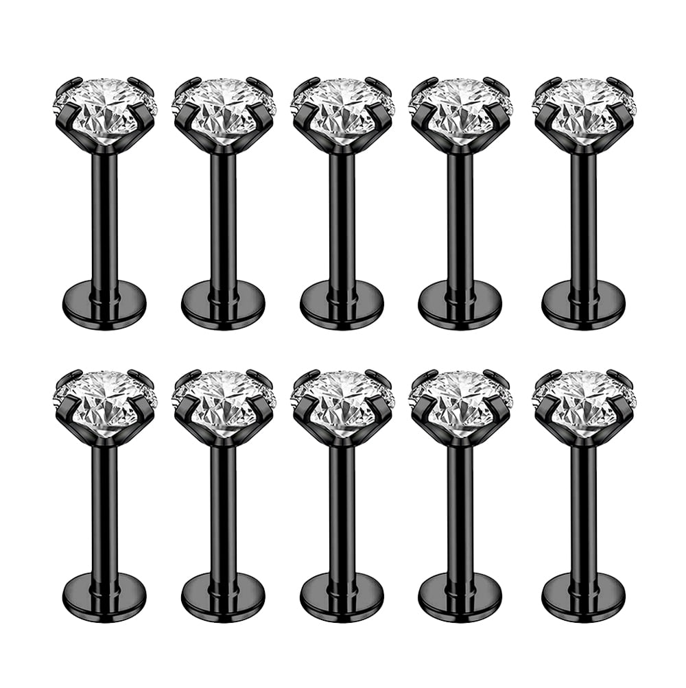 ZS 10Pcs/Set Lip Labret Rings Piercing Zircon Monroe Medusa Piercing ...