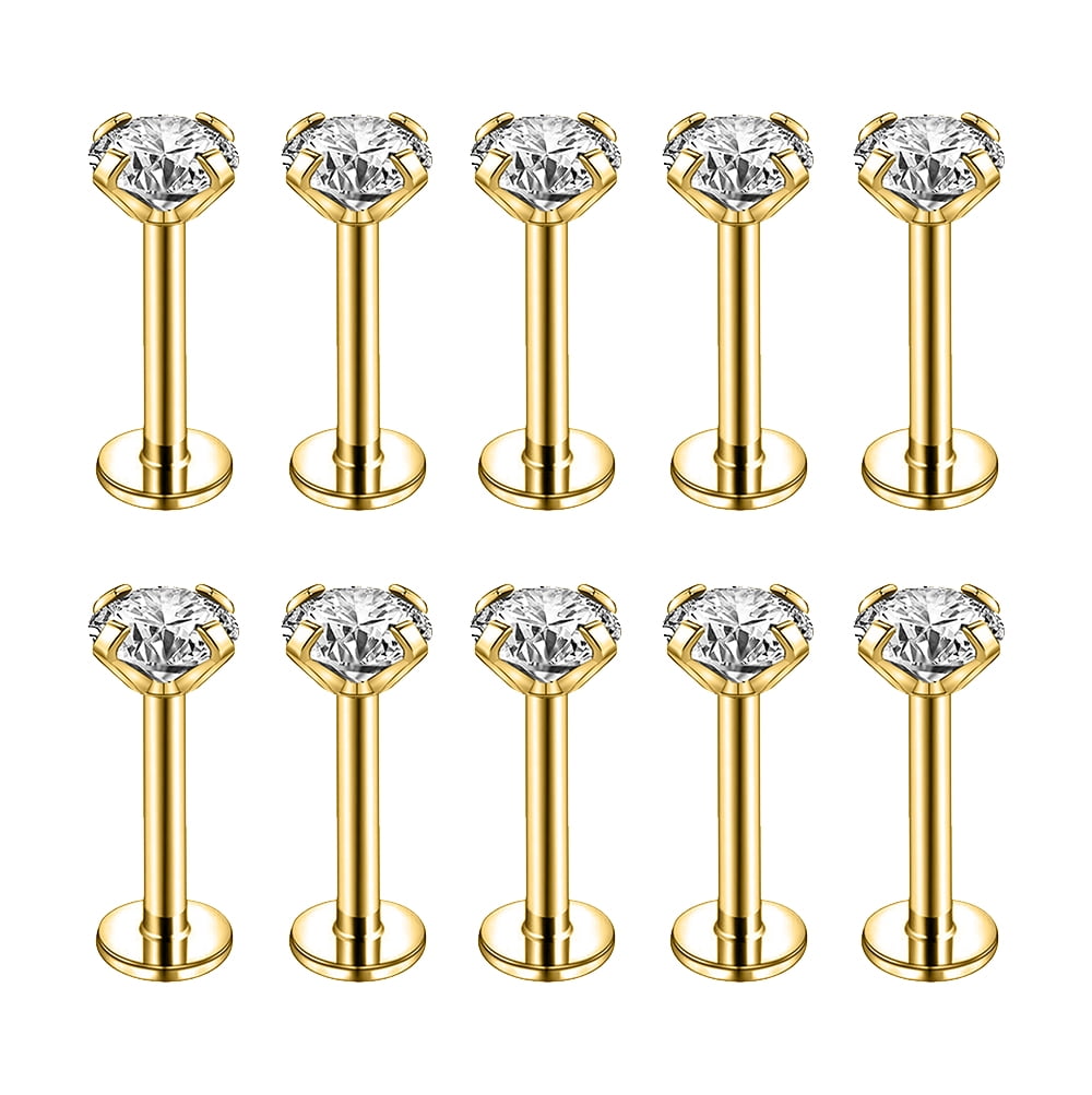 ZS 10Pcs/Set Lip Labret Rings Piercing Zircon Monroe Medusa Piercing ...