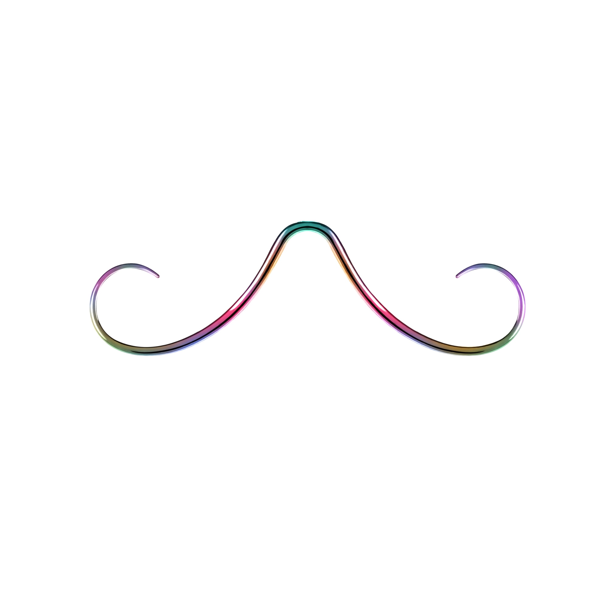ZS 14G/16G Stainless Steel Mustache Shaped Nose Septum Ring Curved Nose ...