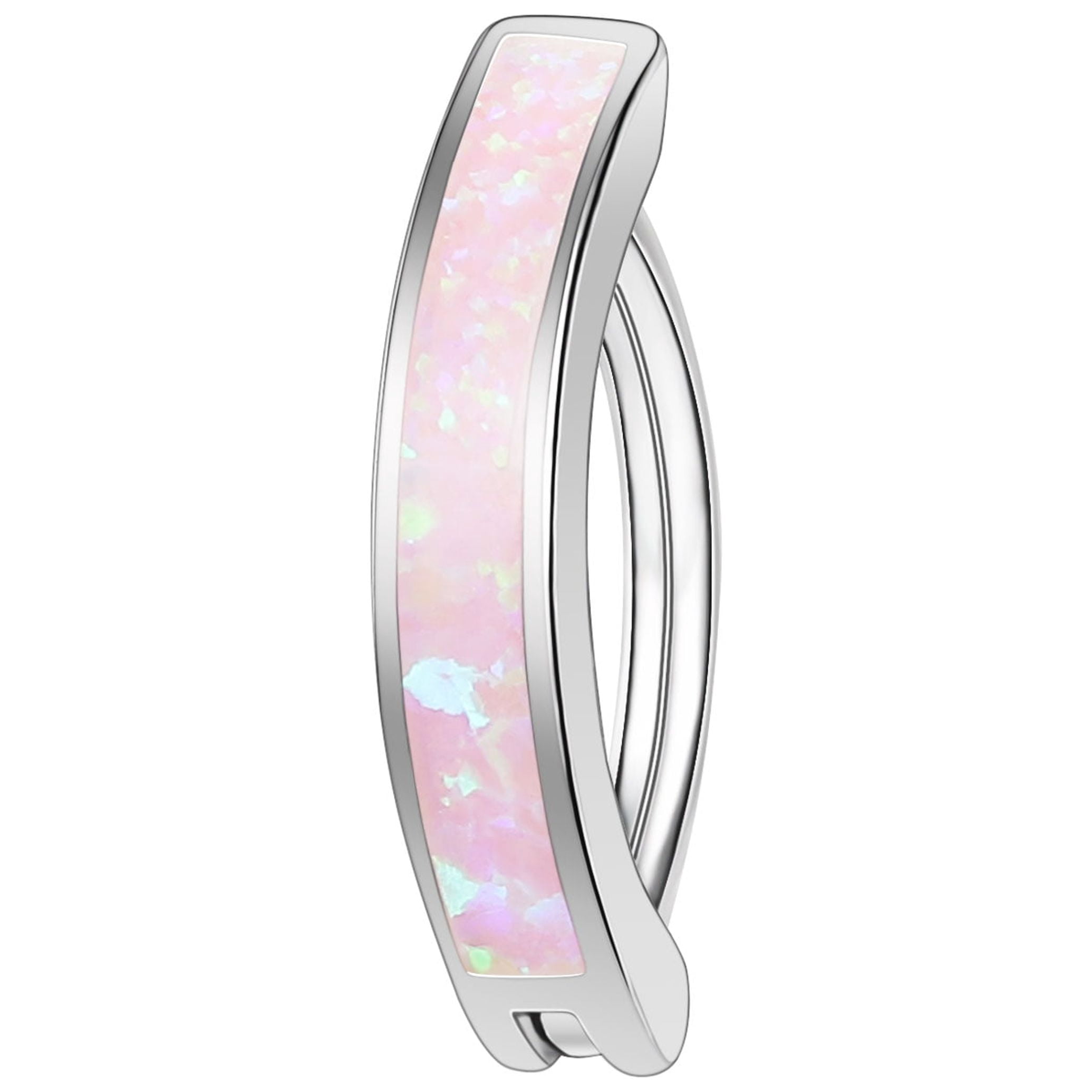 ZS 14G 925 Sterling Silver Reverse Curved Belly Rings Opal Navel ...