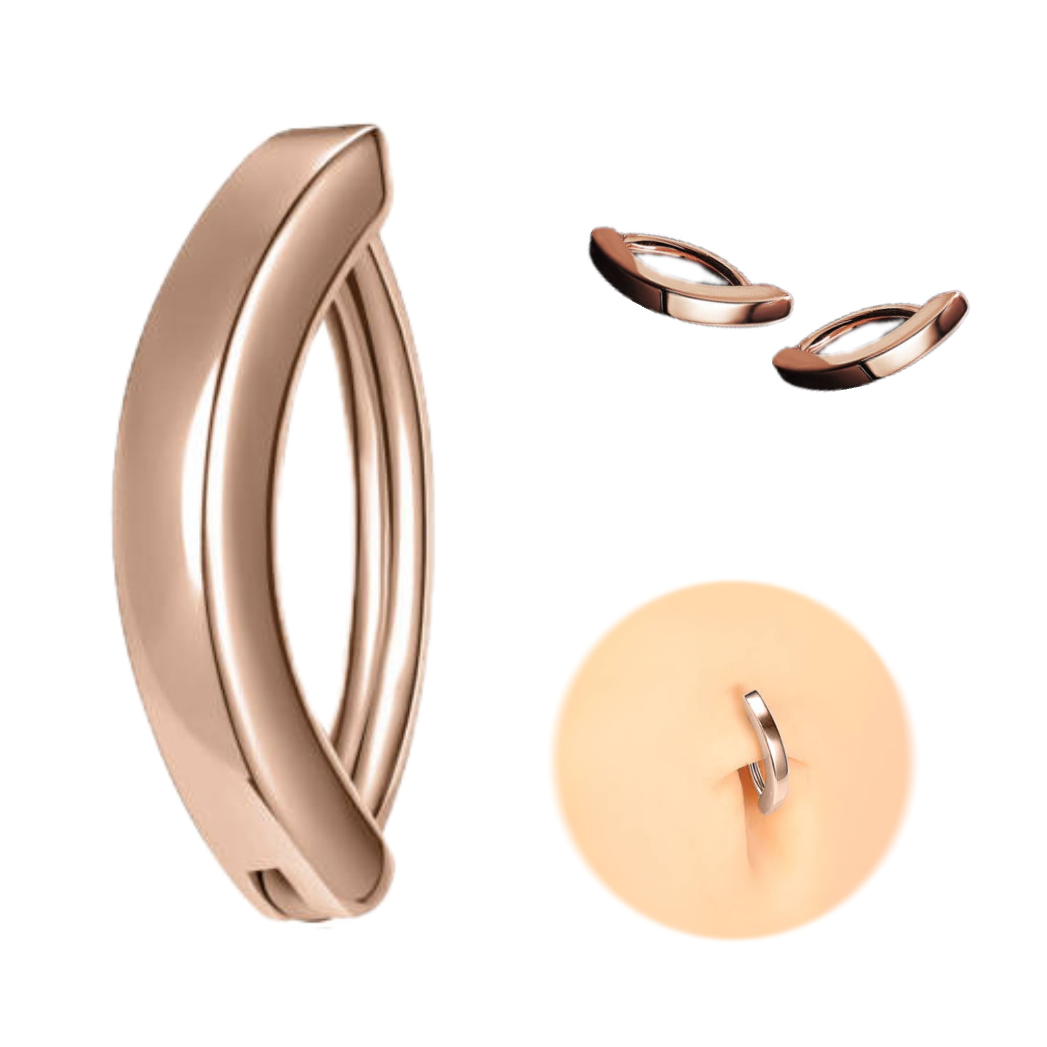 ZS 14G Clicker Belly Barbell Rings 925 Sterling Silver Belly Button ...