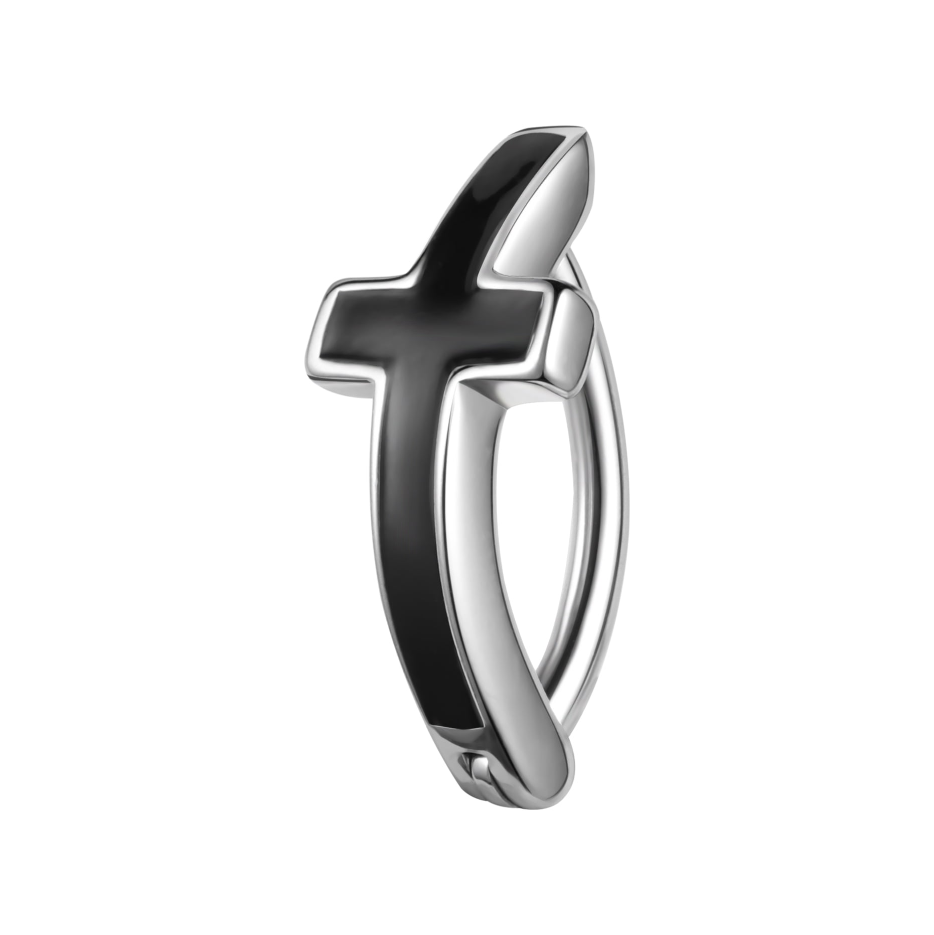 ZS 14G Cross Belly Piercing 925 Silver Belly Button Clicker Curved ...