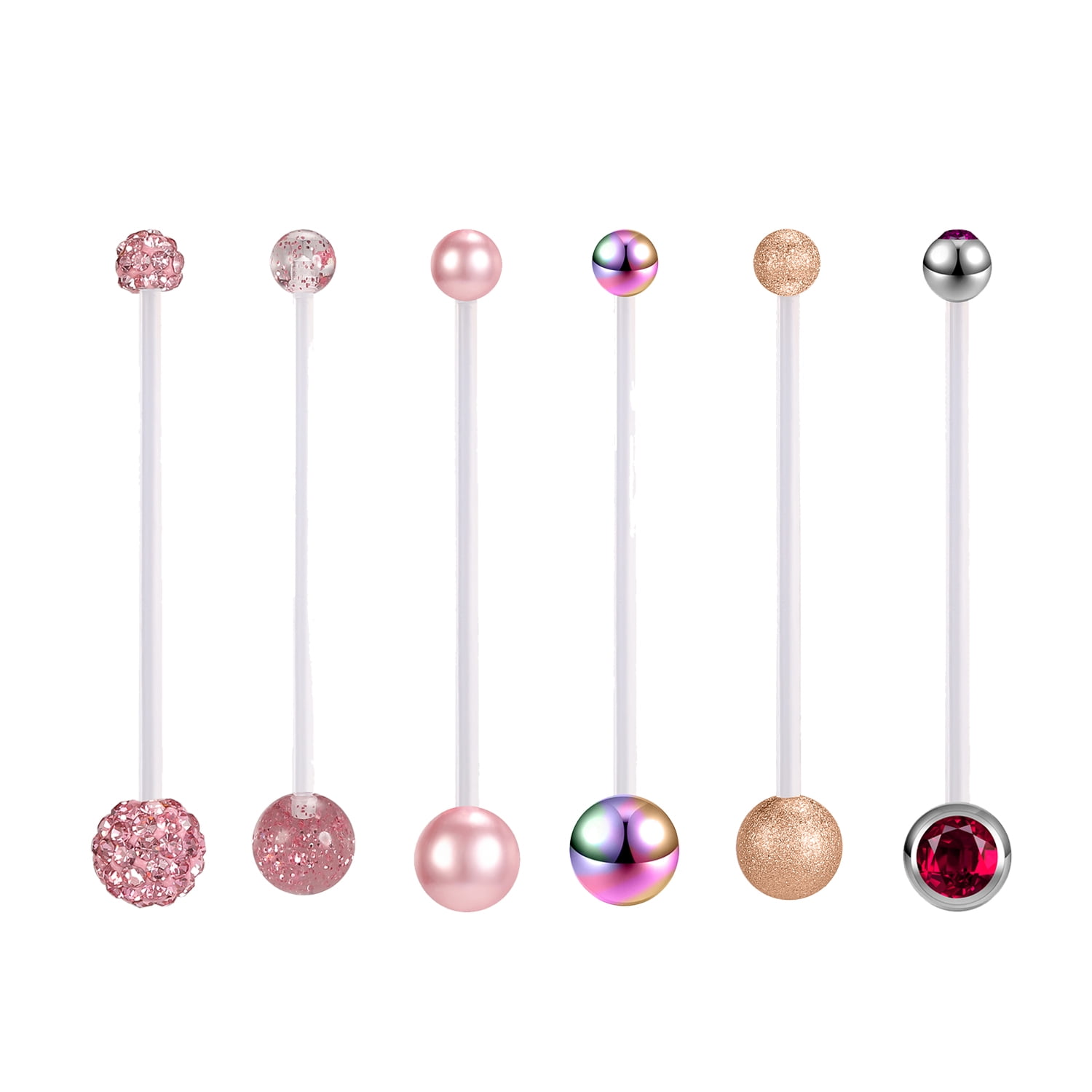 ZS 14G Pregnant Belly Button Rings Crystal Bioflex Belly Navel Piercing ...