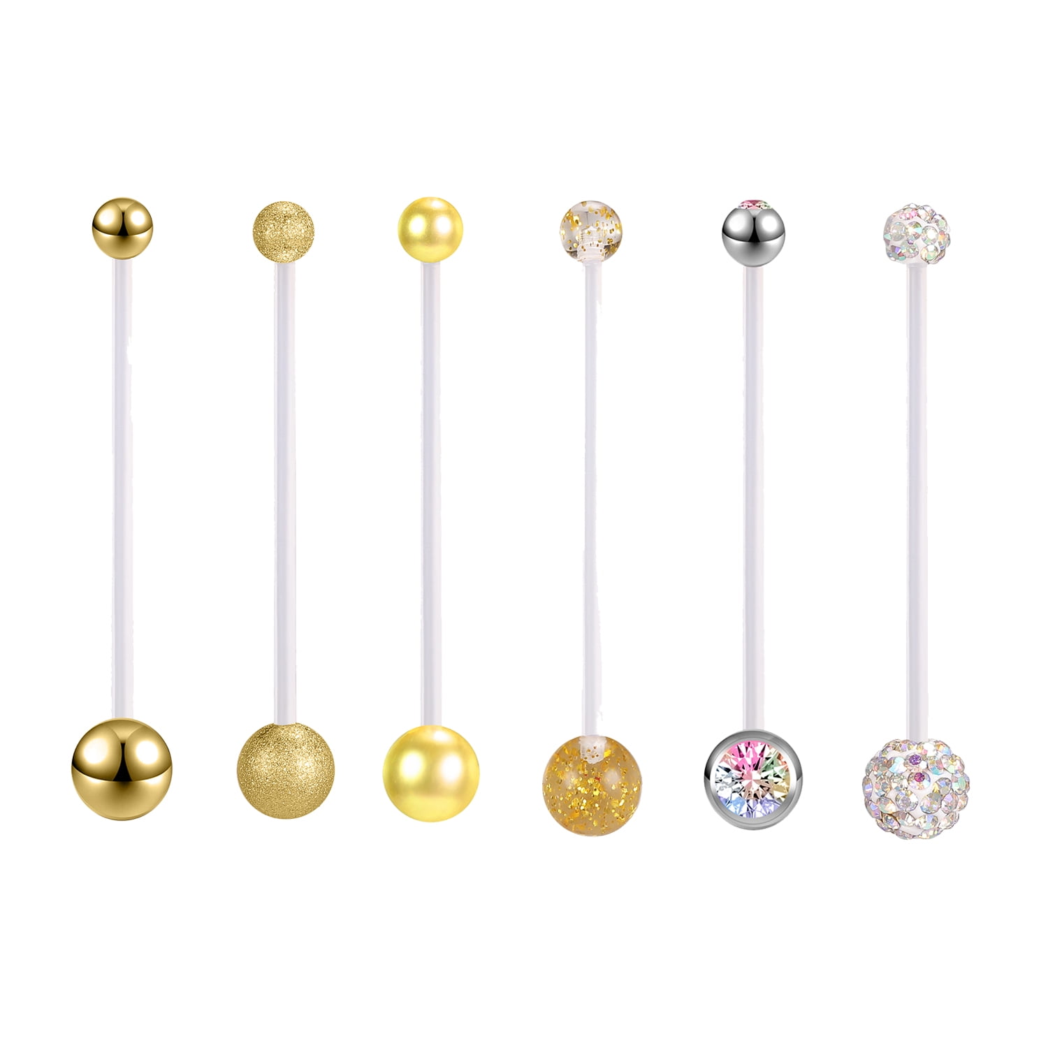 ZS 14G Pregnant Belly Button Rings Crystal Bioflex Belly Navel Piercing ...