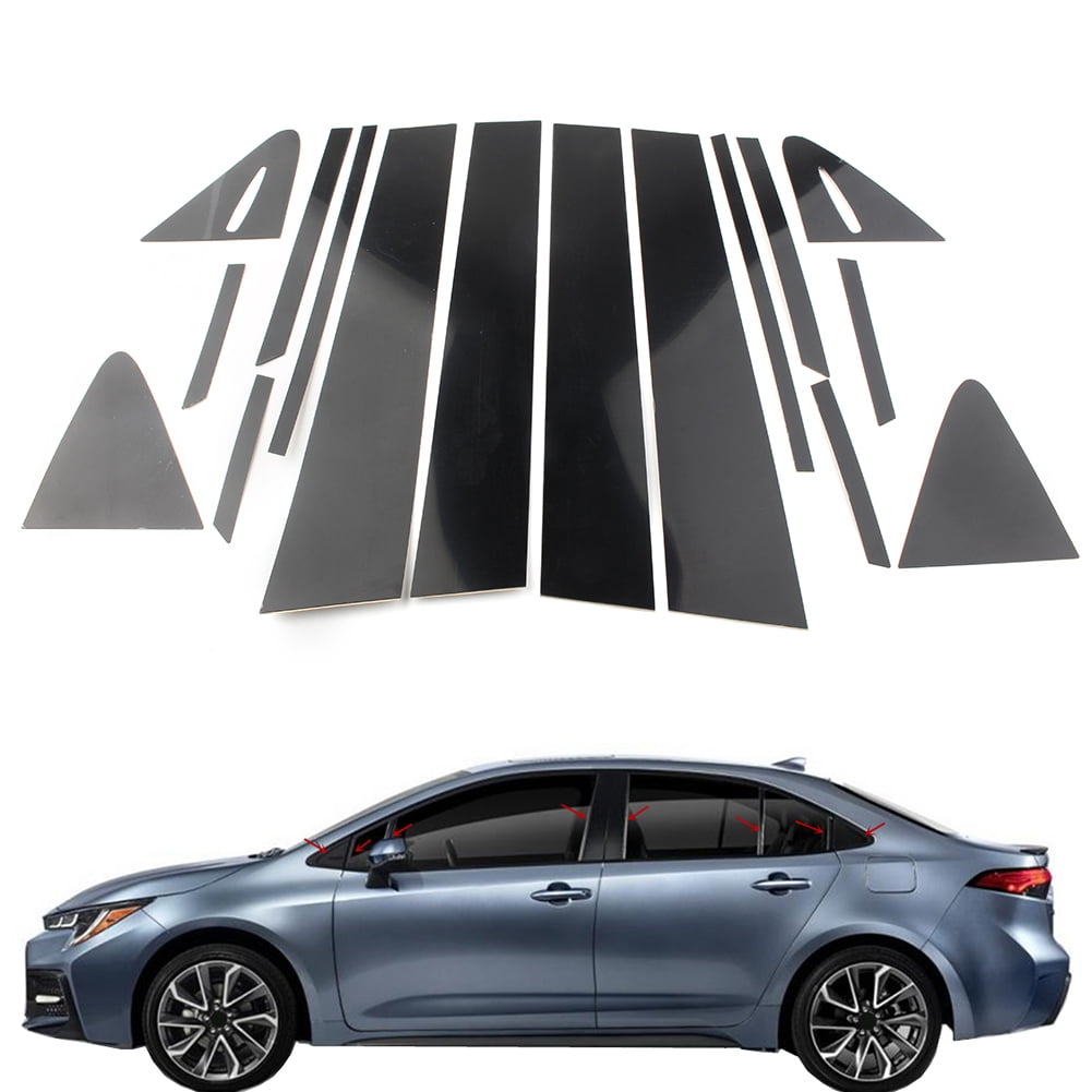 ZS 16Pcs Car Door Trim Pillar Posts Cover Decoration Car Sticker ...
