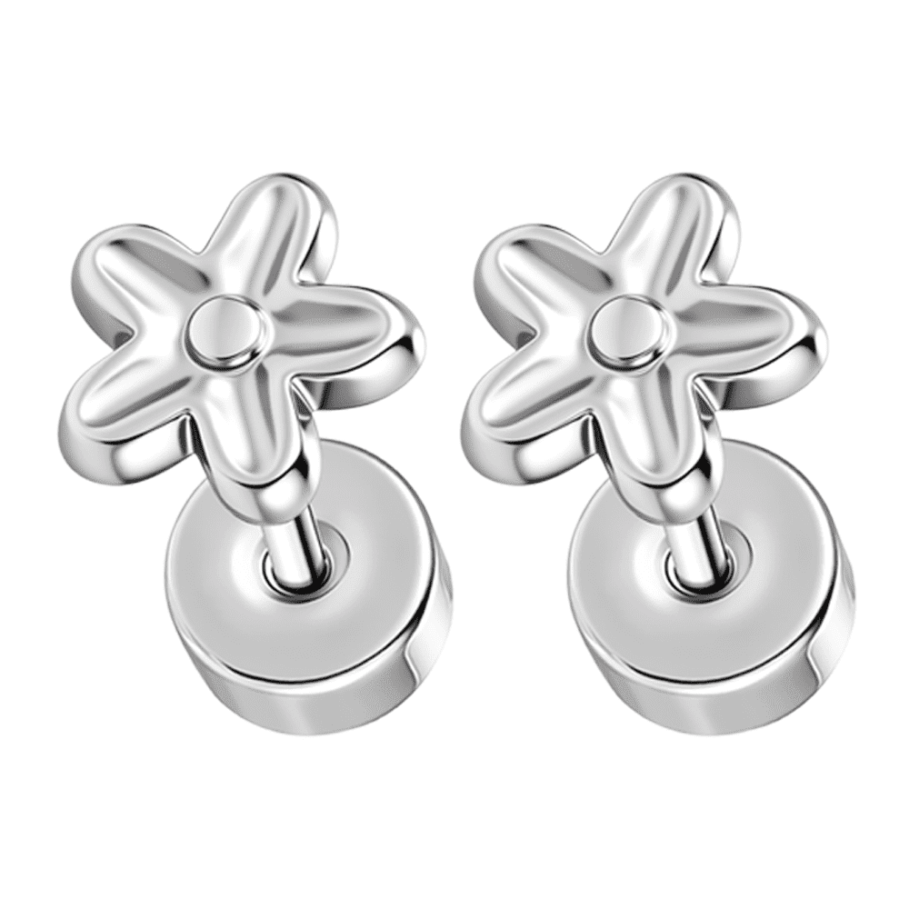 ZS 1 Pair 20G Stainless Steel Flower Ear Studs,for Cartilage Conch ...