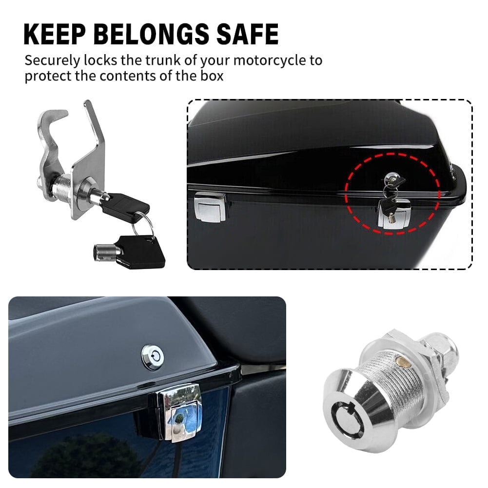 ZS 1Set Motorbike Trunk Pack Lock Key Kits for Harley Davidson Touring ...
