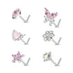 Sanrio Hello Kitty 20G Stainless Steel Nose Ring Bone Stud - Officially Licensed Women's Body ...
