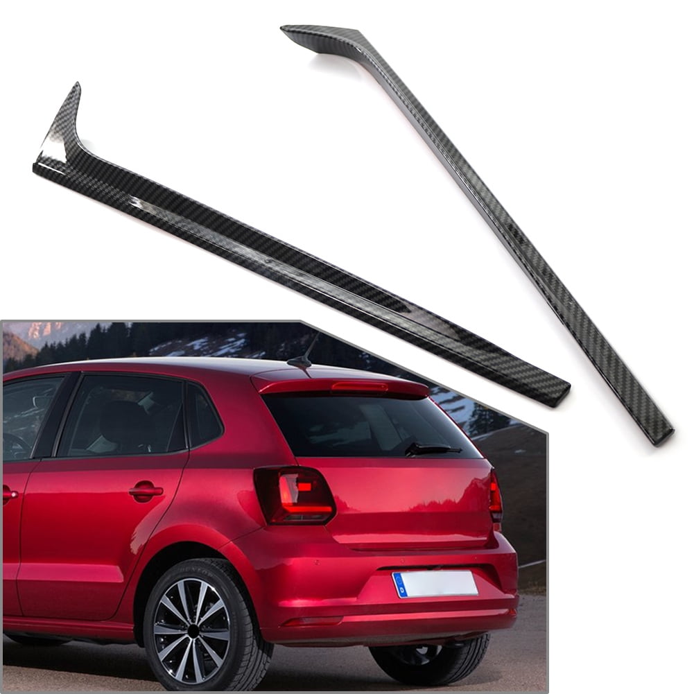 ZS 2Pcs Carbon Fiber ABS Car Rear Window Side Spoiler Canard Splitter ...