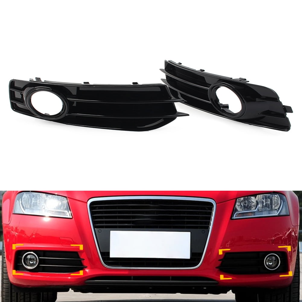 ZS 2x Front Bumper Fog Light Grille Cover for Audi A3 8P S-Line 2009 ...