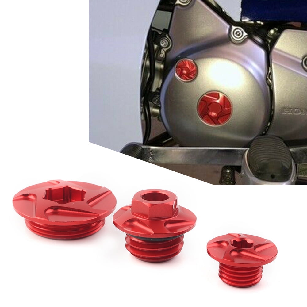 ZS 3pcs CNC Red Engine Timing Bolts Oil Plugs For Honda CRF150R CRF250R CRF450R CRF450X 2002 ...