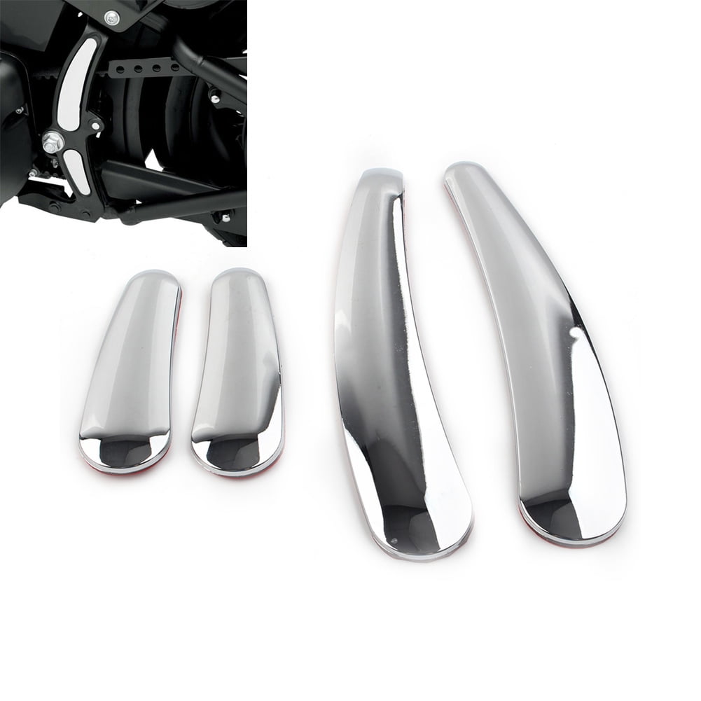 ZS 4Pcs Motorcycle Chrome Curved Swingarm Frame Insert Set Decorative ...