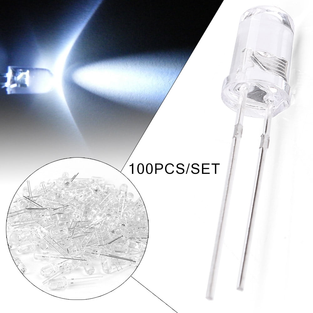 ZS 5mm Ultra Bright LED Light Bulb Lamp Clear Lens 20000mcd Super ...