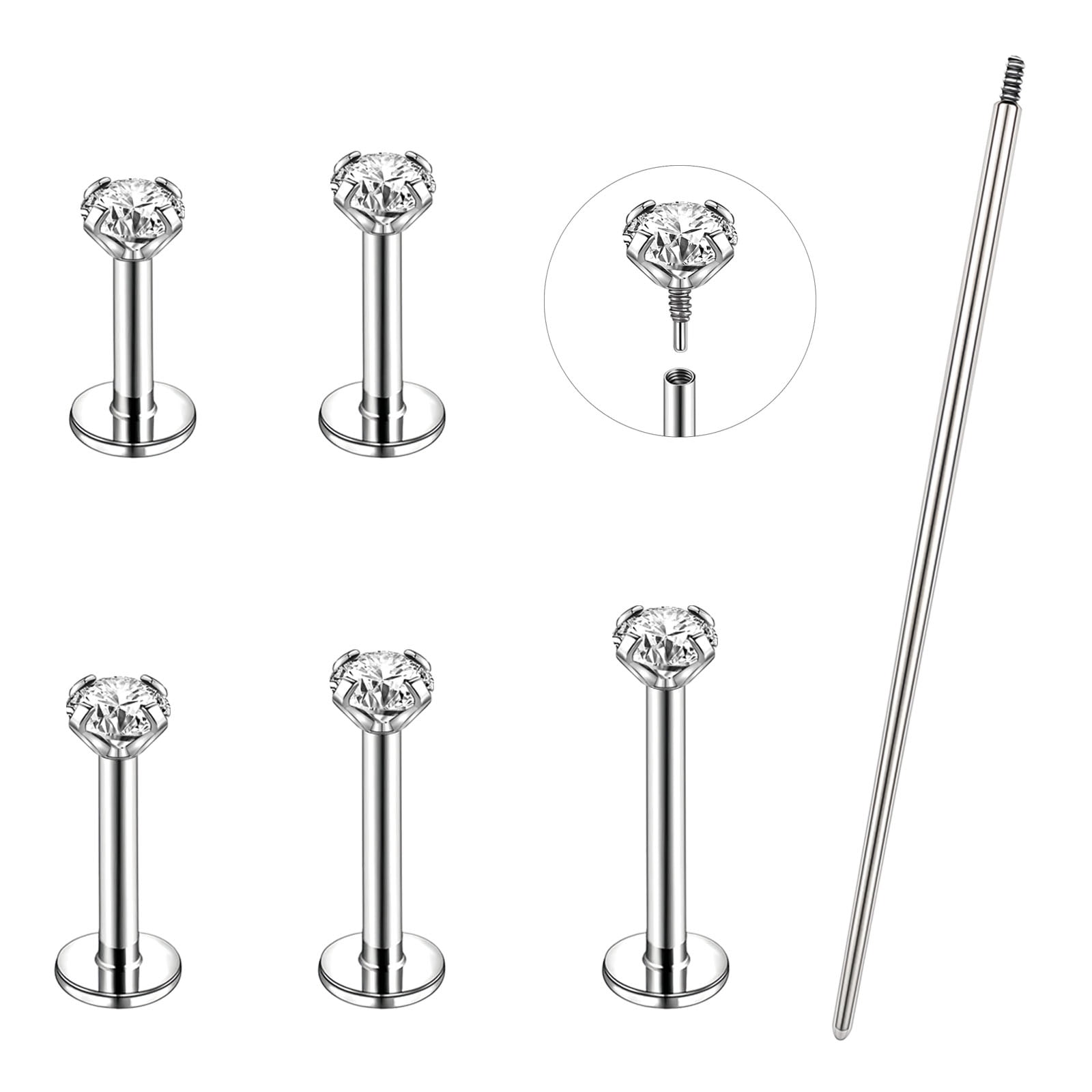 Stainless Steel Labret Studs