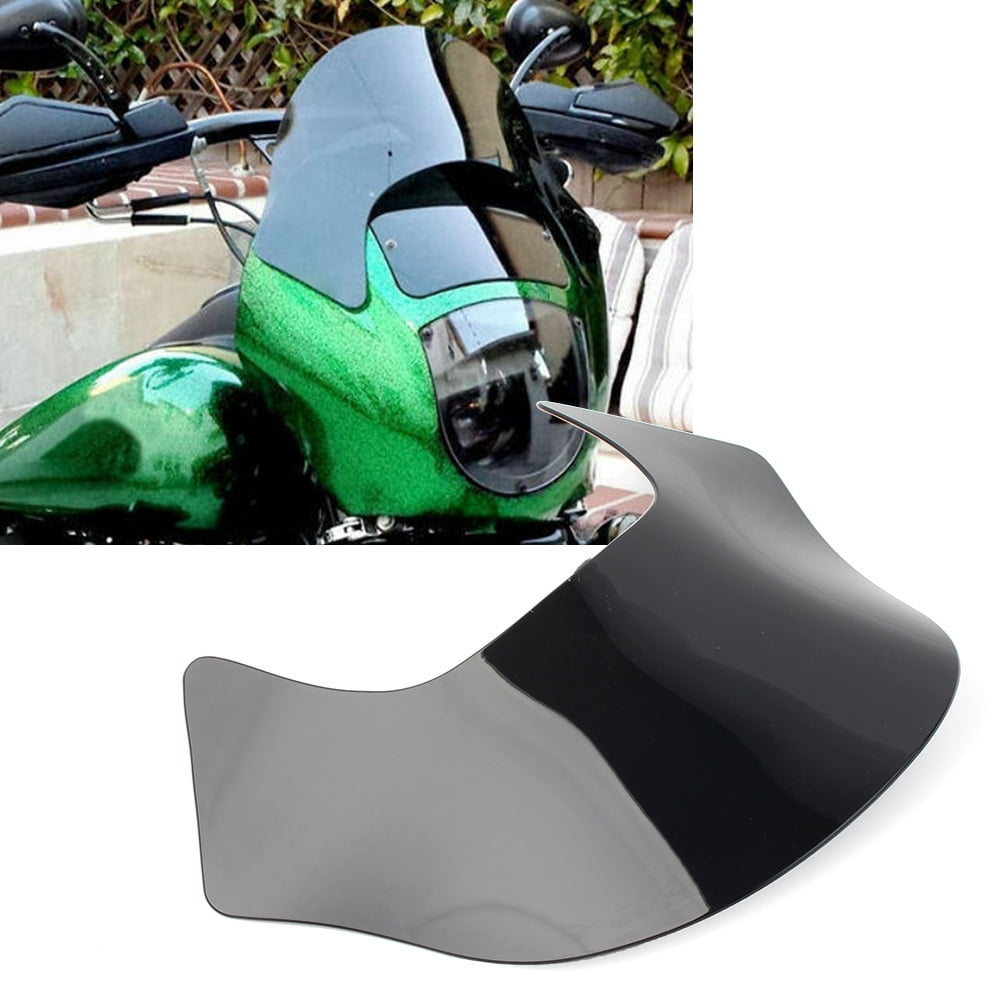 ZS Black Motorcycle Lip Windshield Windscreen Wind Shield For Harley ...